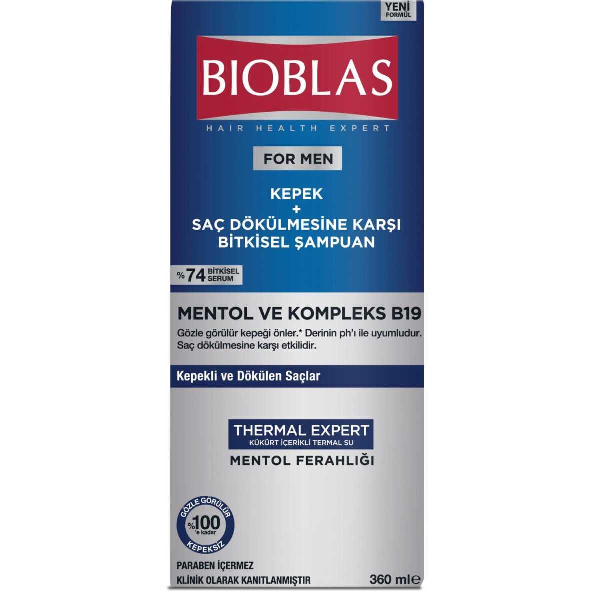 Bıoblas Mentol ve B19 Şampuan For men Kepekli Dökülen Saçlar 360 Ml ...