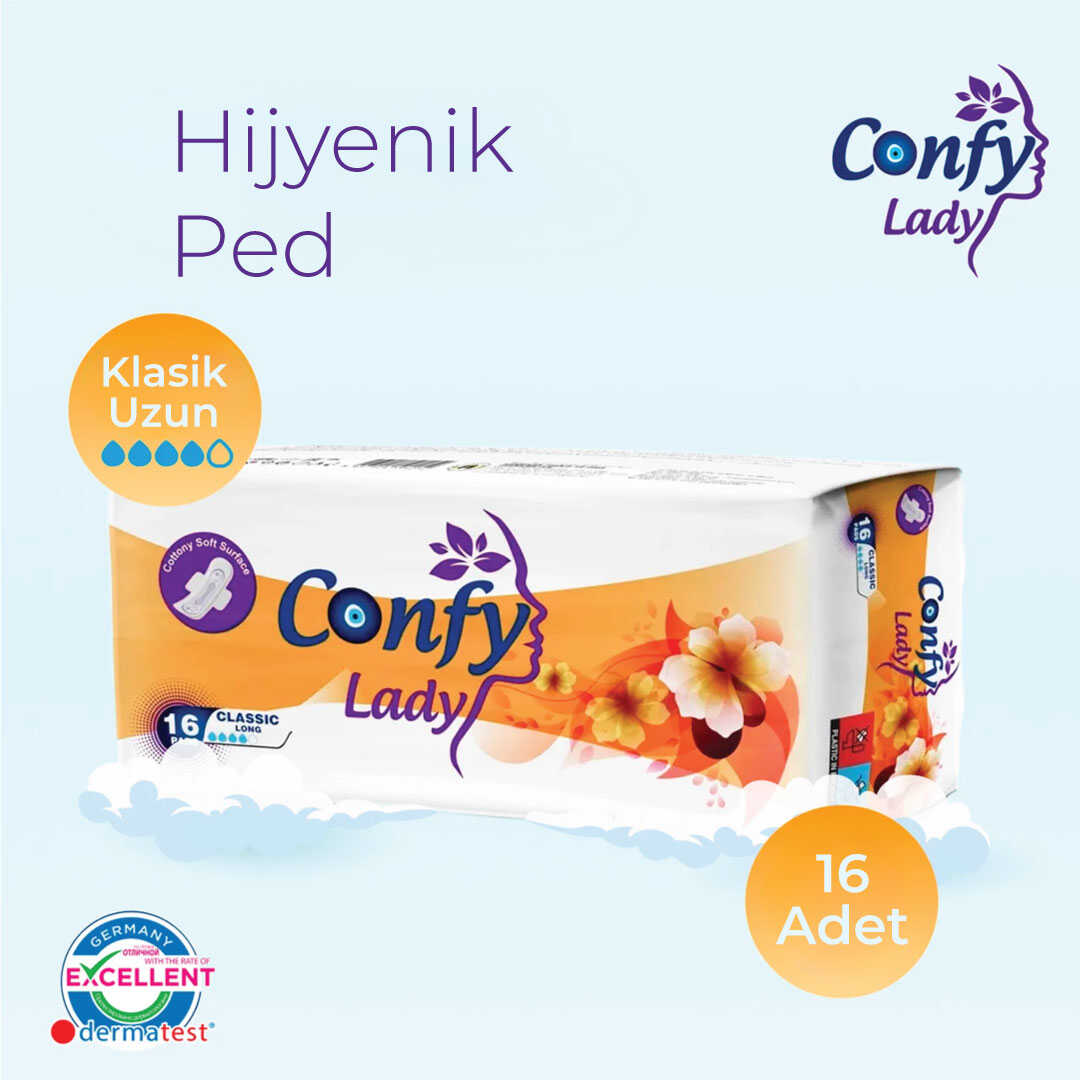 Confy Lady Hijyenik Ped Classic Uzun Gün 16 lı Paket | Sonsepet